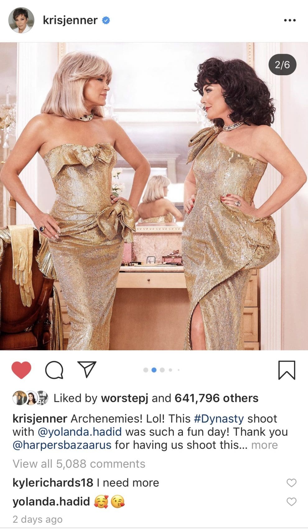 Model Behavior: Yolanda Hadid and Kris Jenner Re-Create Iconic 'Dynasty ...