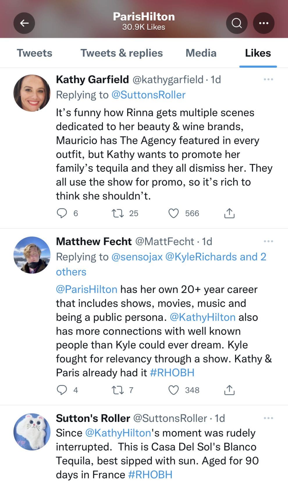 Paris Hilton Calls Aunt Kyle Richards as ‘Unkind’ and Likes Tweets Slamming Mom Kathy’s ‘RHOBH ...